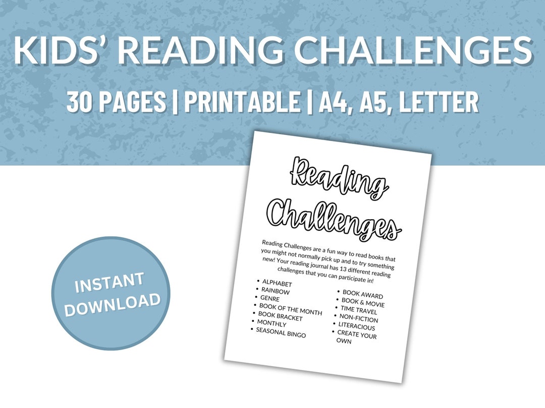 13 Printable Kids' Reading Challenges - Etsy