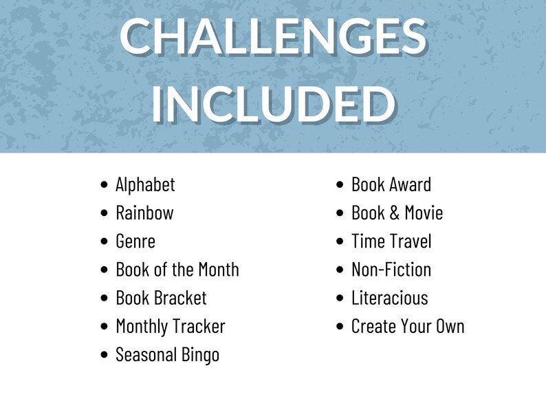 13 Printable Kids' Reading Challenges - Etsy