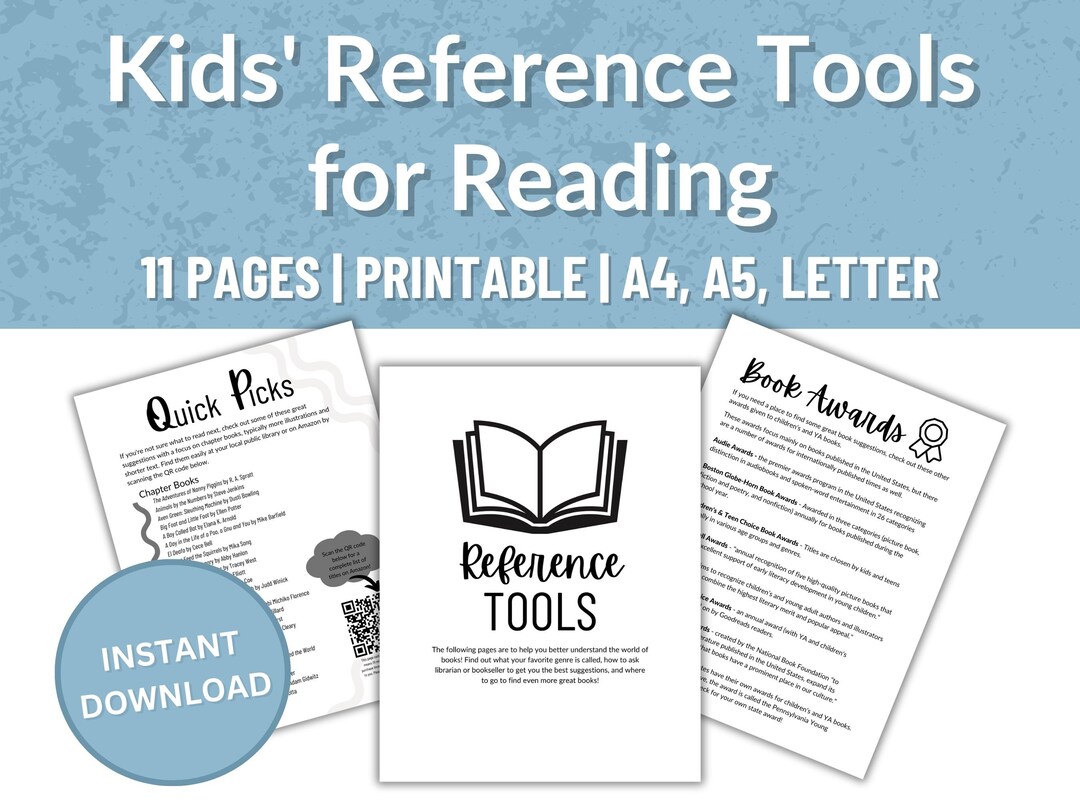 Kids' Reference Tools for Reading Printables - Etsy