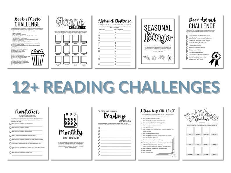 13 Printable Kids' Reading Challenges - Etsy