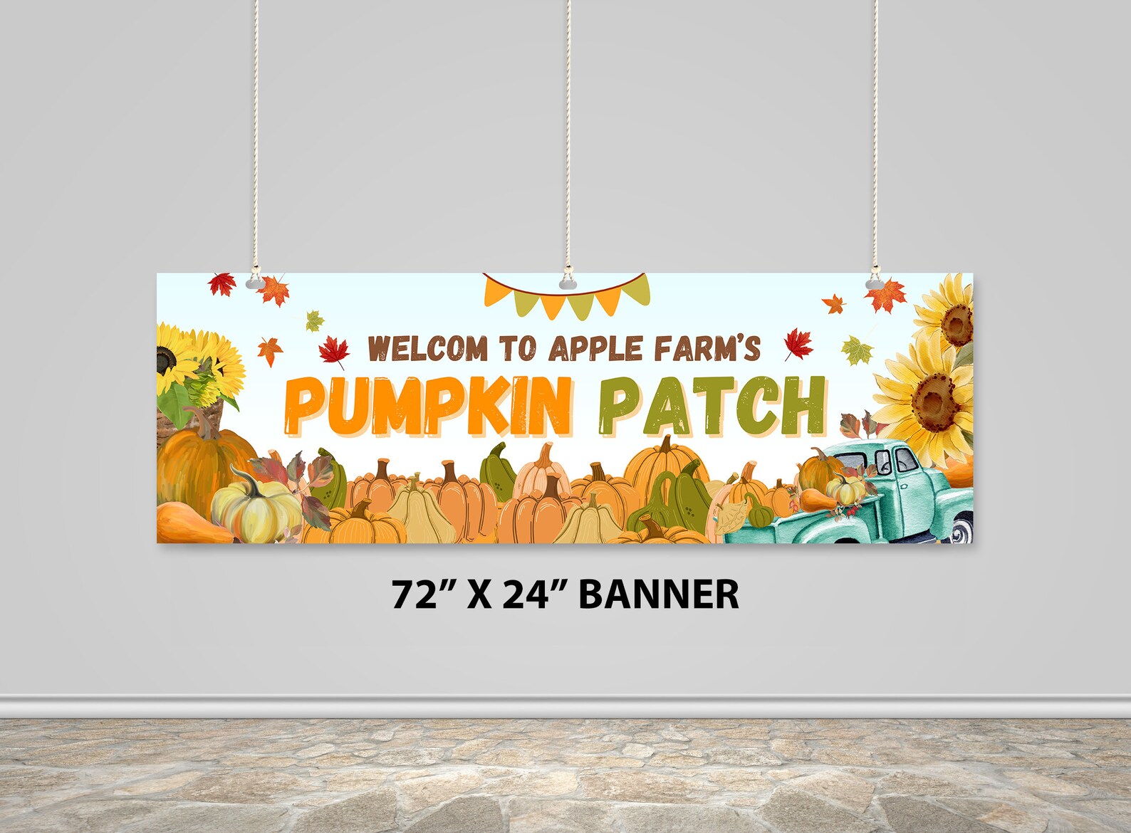 Pumpkin Patch Hanging Banner Sign, Editable Printable Instant Digital ...