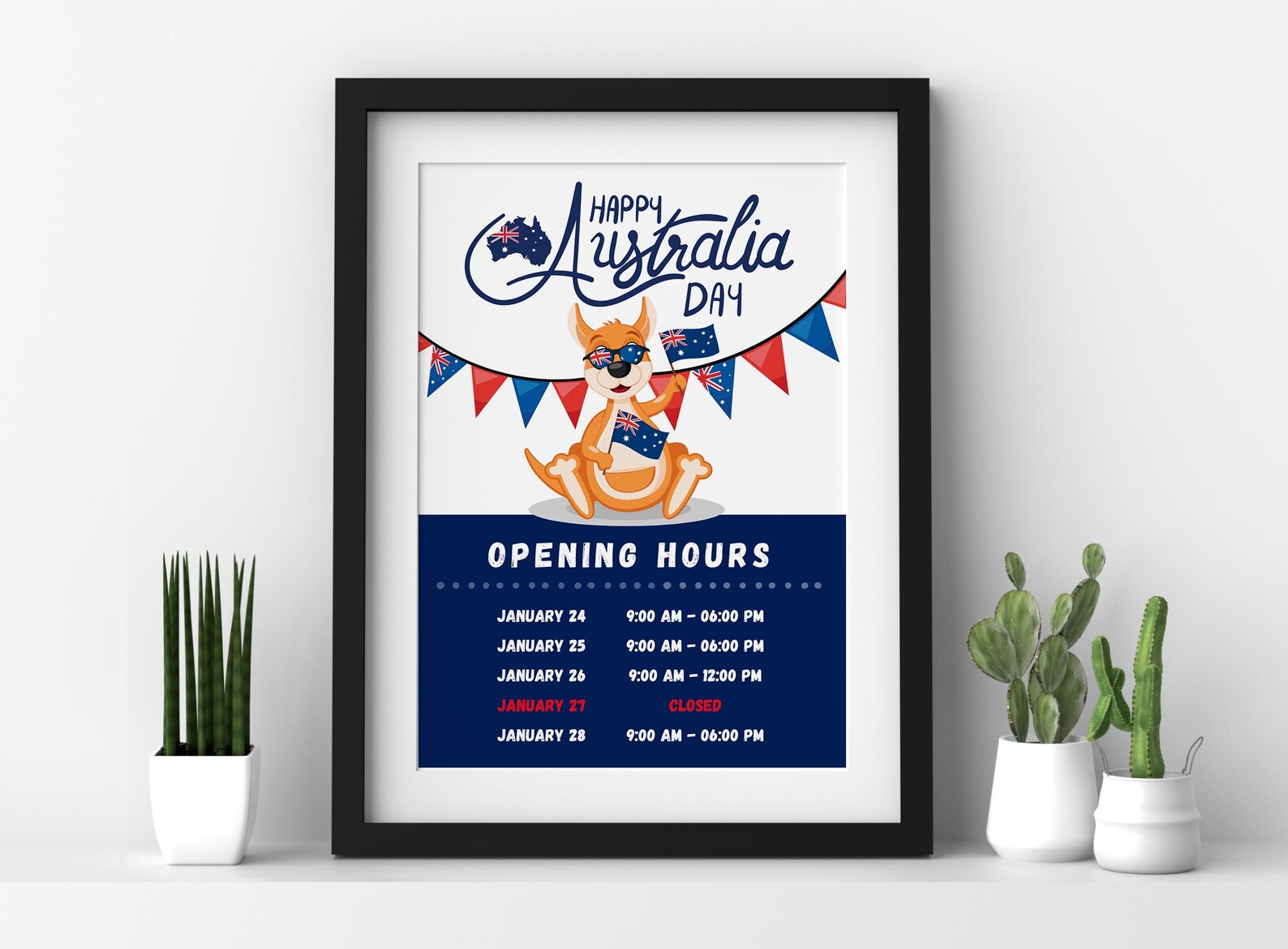 Australia Day Opening Hours Template: Printable Editable Sign (digital ...