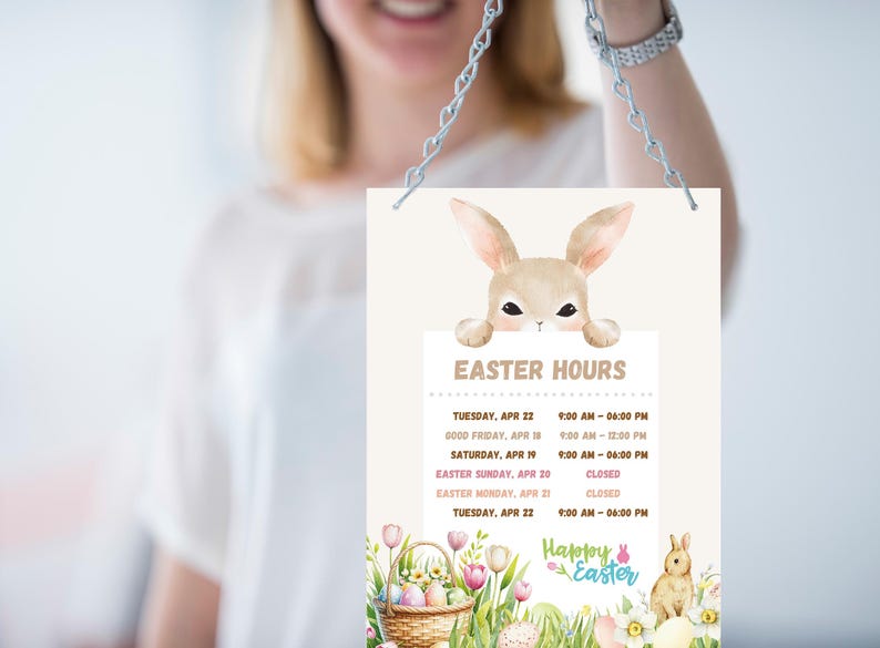 Editable Easter Hours Sign Template (digital Download) - Etsy Australia