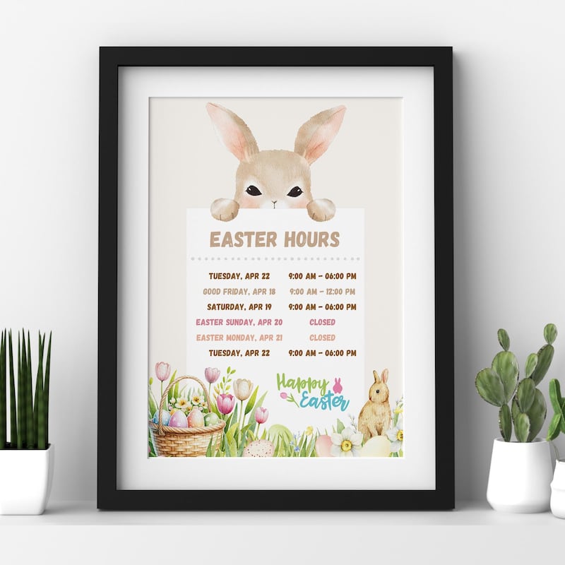 Easter Hours Signs - Etsy