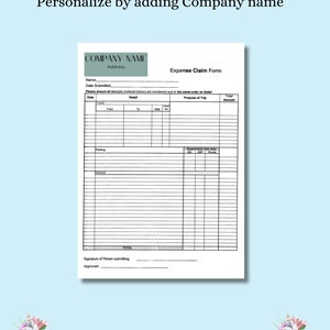 Expense Claim Form - Etsy
