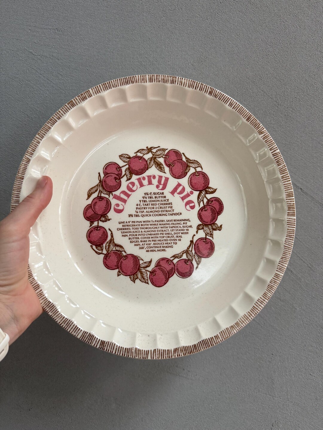 Pie Plate - Royal China- Cherry Pie - Etsy