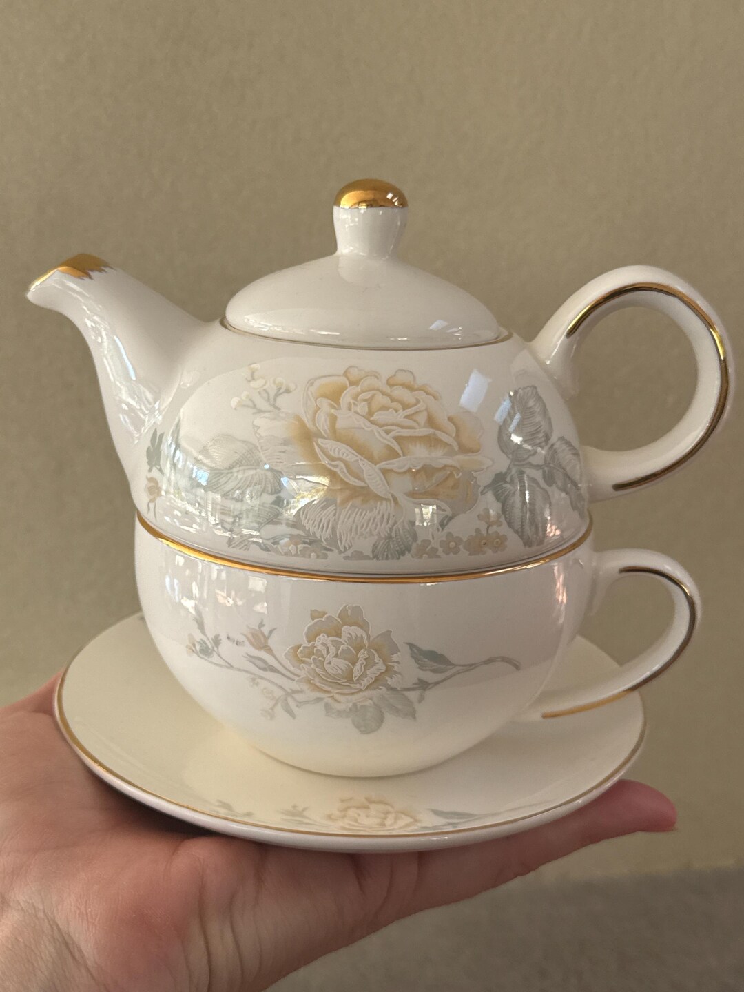 Tea for One! Teapot, Cup and Saucer All in One. - Etsy