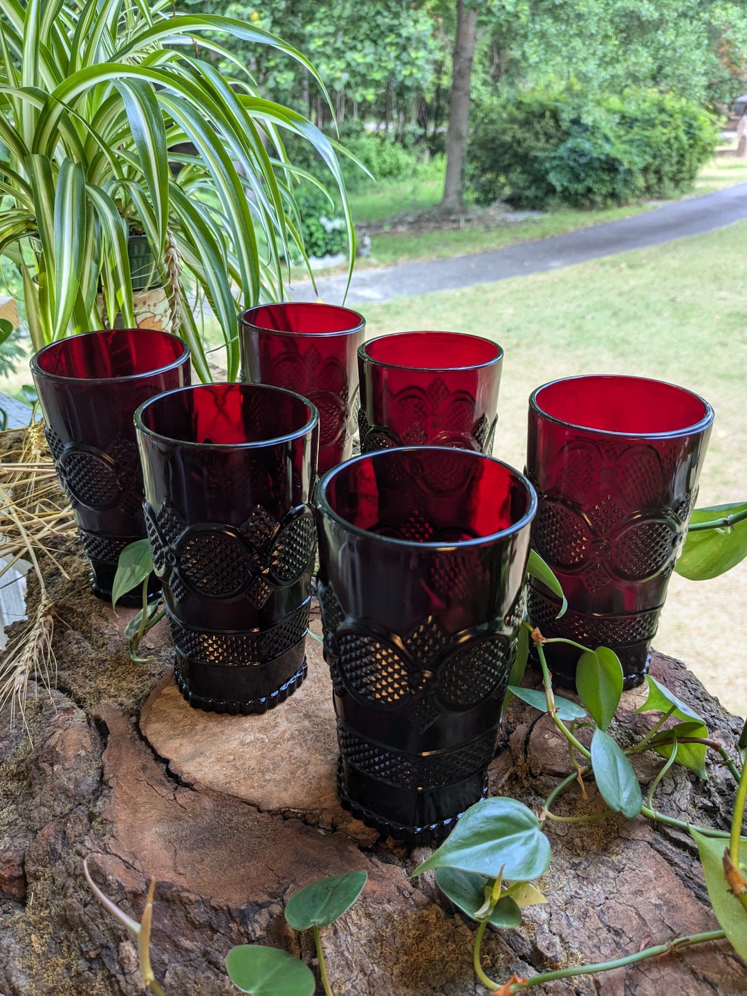 Drinking Glass, Vintage Avon 1876 Cape Cod Beverage Glass, Cape Cod Collection Red Beverage ...