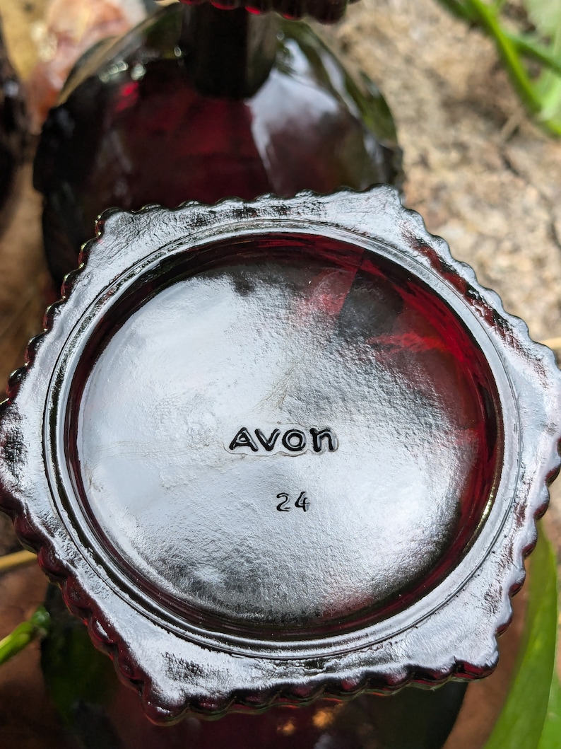 Avon Red Glass Goblet With Hexagon Foot Avon Red Glass Water Goblet ...