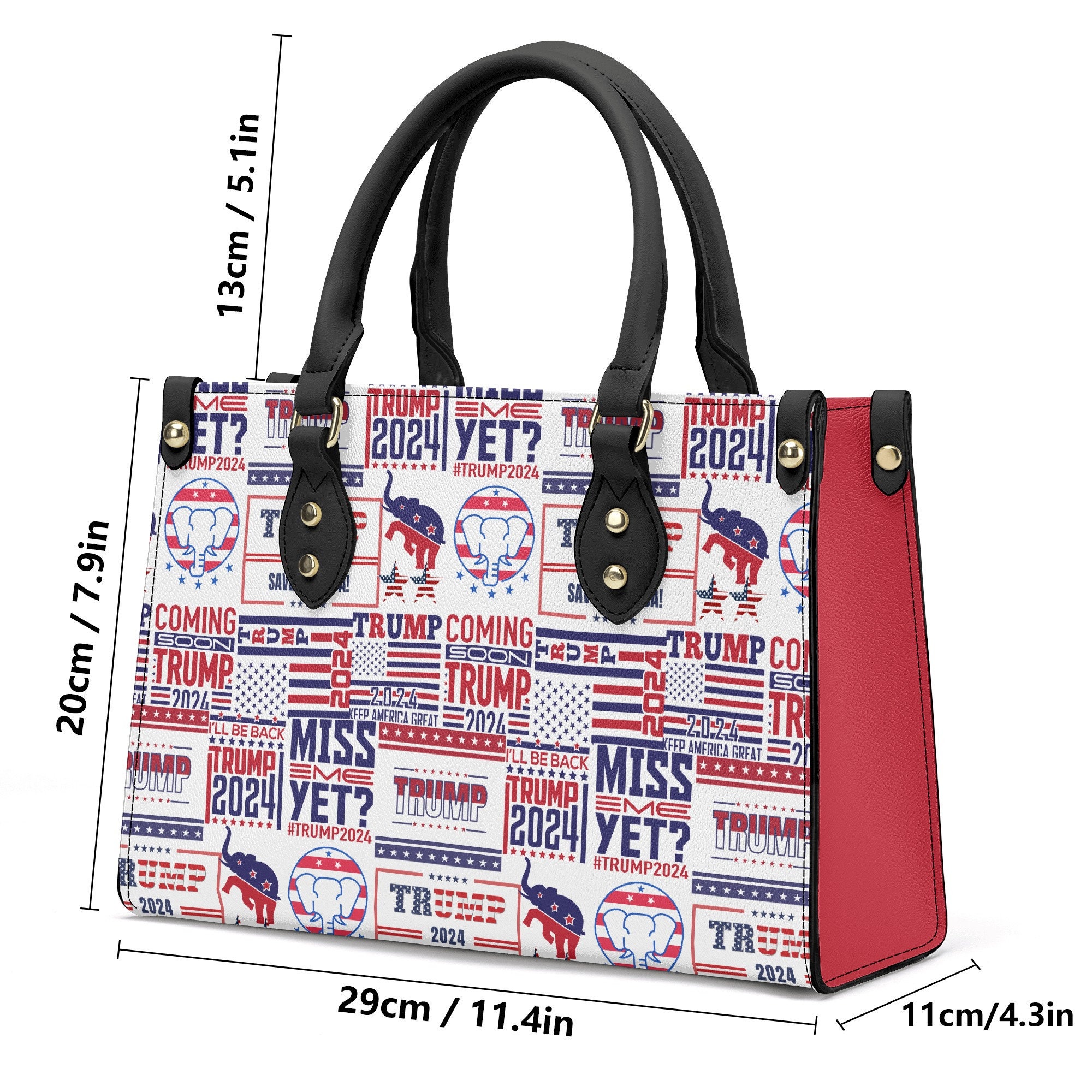Trump Ladies Faux Leather Handbag, 2024 Trump Election Merchandise ...