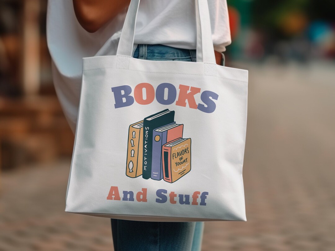 Colorful Book Lovers Tote Bag, Stylish Literary Canvas Bag, Study ...