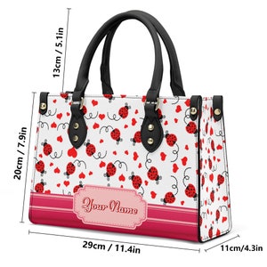 Custom Ladybug Print Handbag Leather Handbag, Ladies Custom Ladybug ...