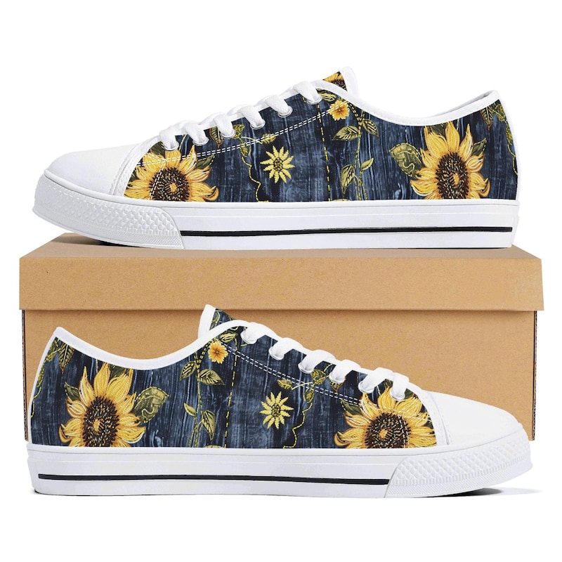 Sunflower Sneakers - Etsy