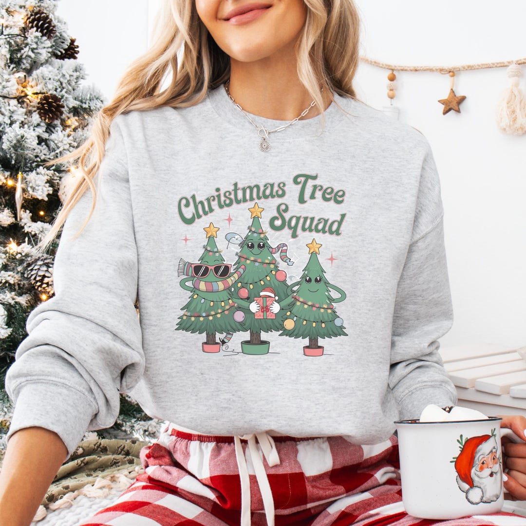 Christmas Tree Sweatshirt, Group Family Xmas Shirts, Tree Decorating ...