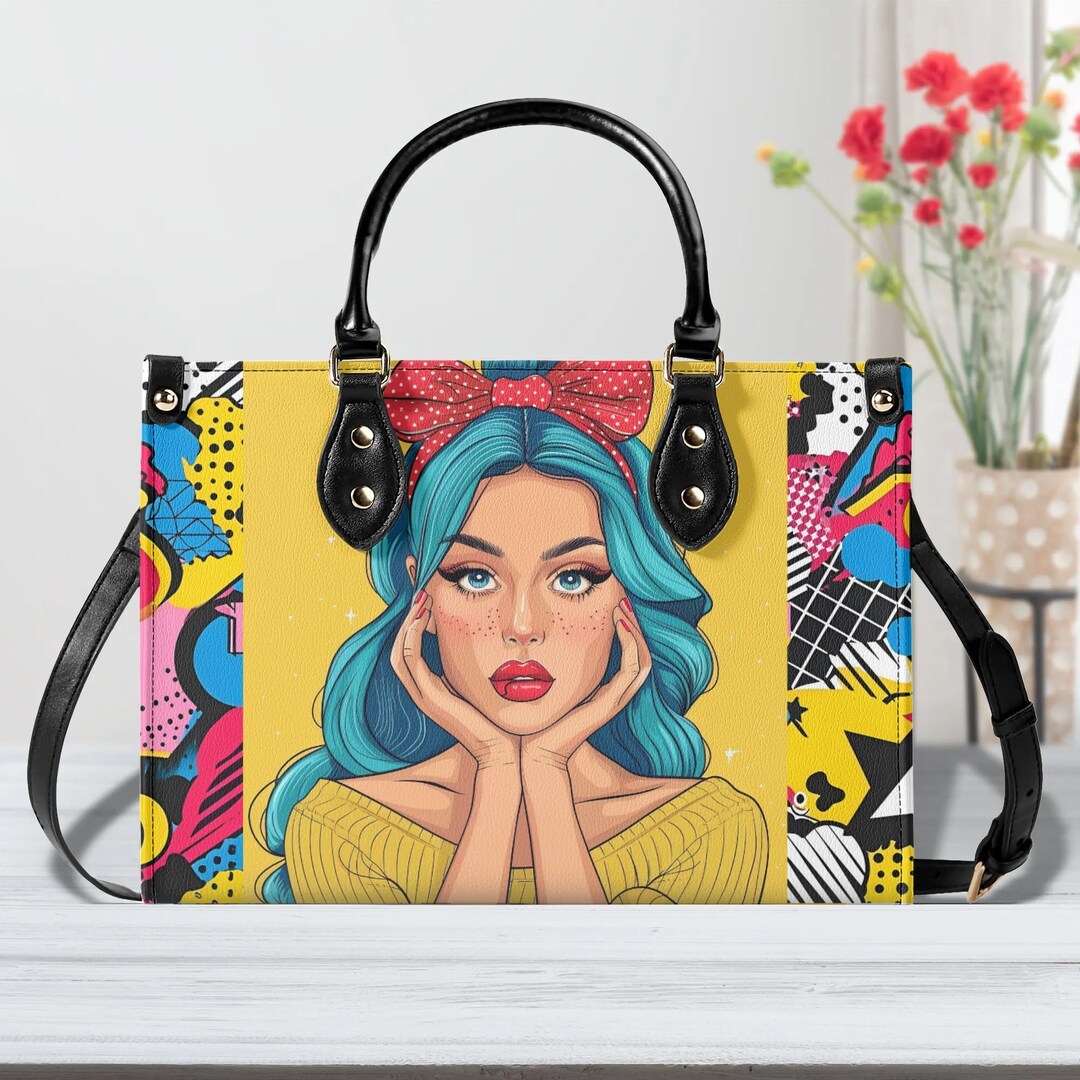 Pop Art Handbag, Retro-chic Purse, Unique Print Bag, Trendsetter ...