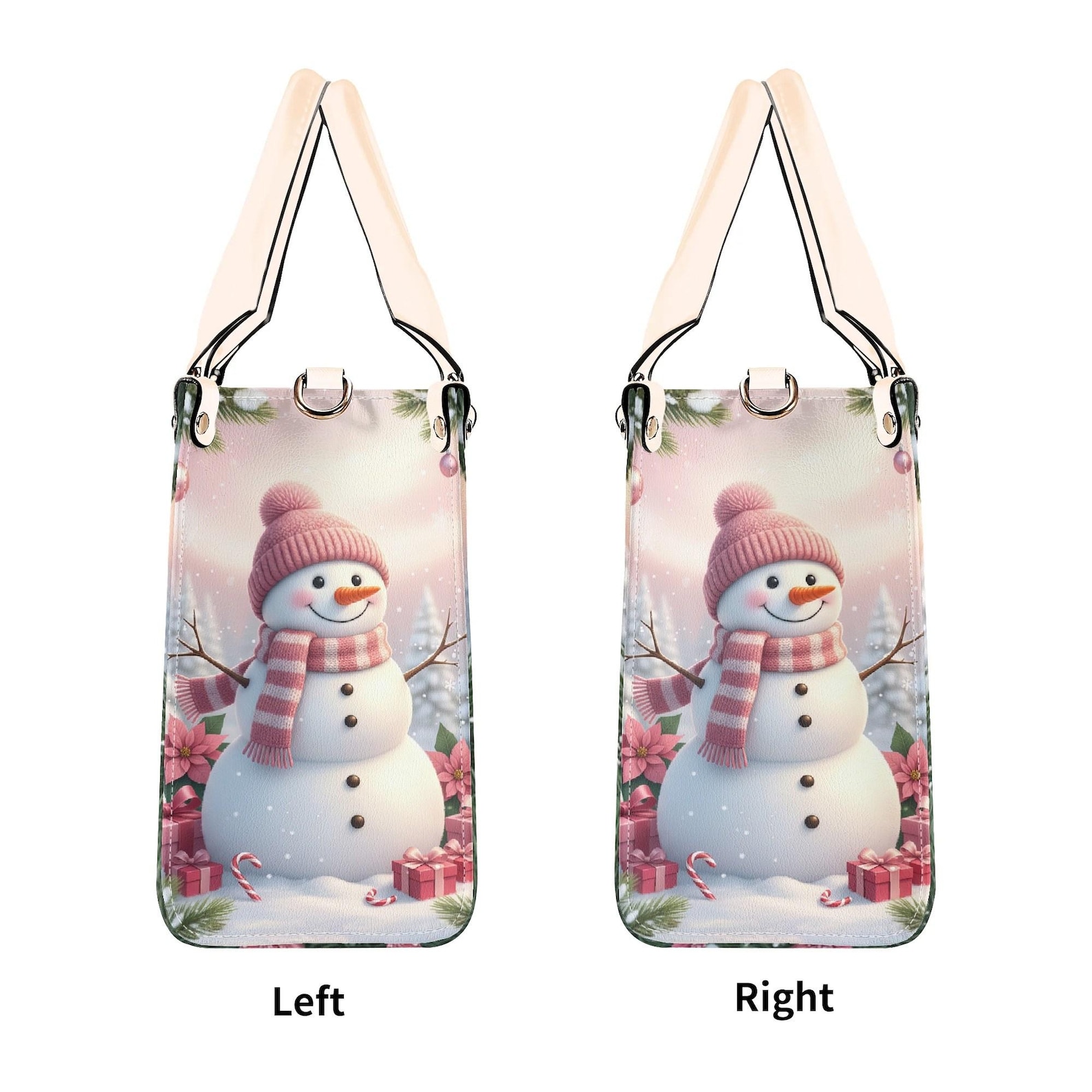 Snowman Design Ladies Handbag With Removable Strap, Christmas Faux ...