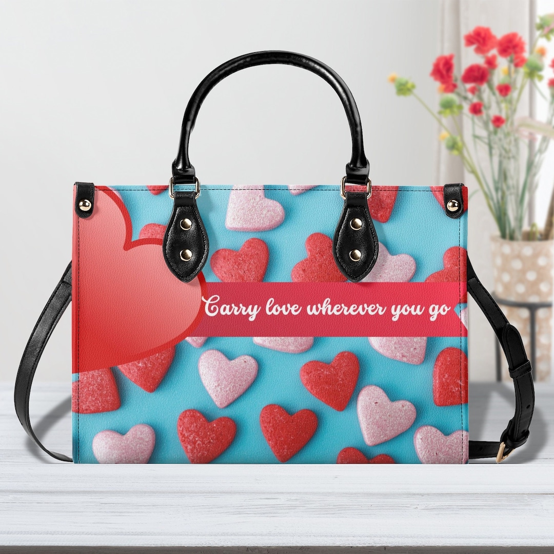 Valentine Heart Handbag, Faux Leather Purse, Gift for Her - Etsy