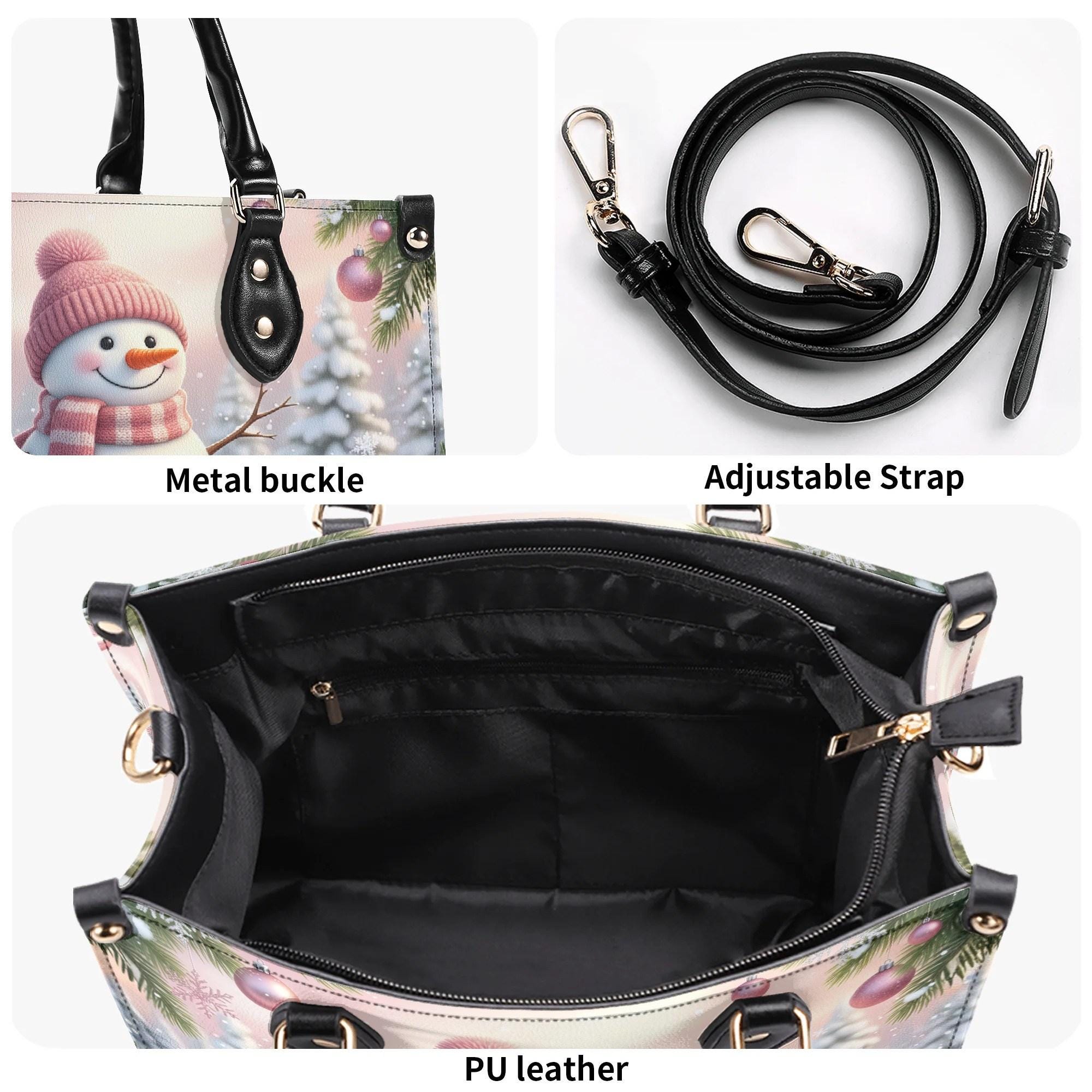 Snowman Design Ladies Handbag With Removable Strap, Christmas Faux ...