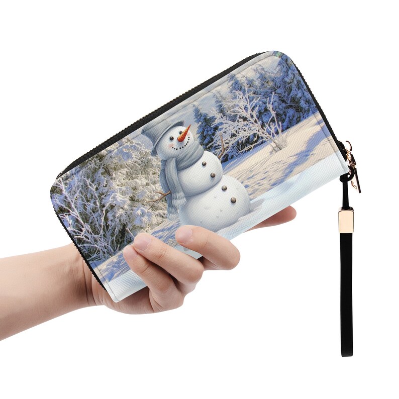Winter Snowman Wrist Wallet: Ladies' PU Leather Purse - Etsy