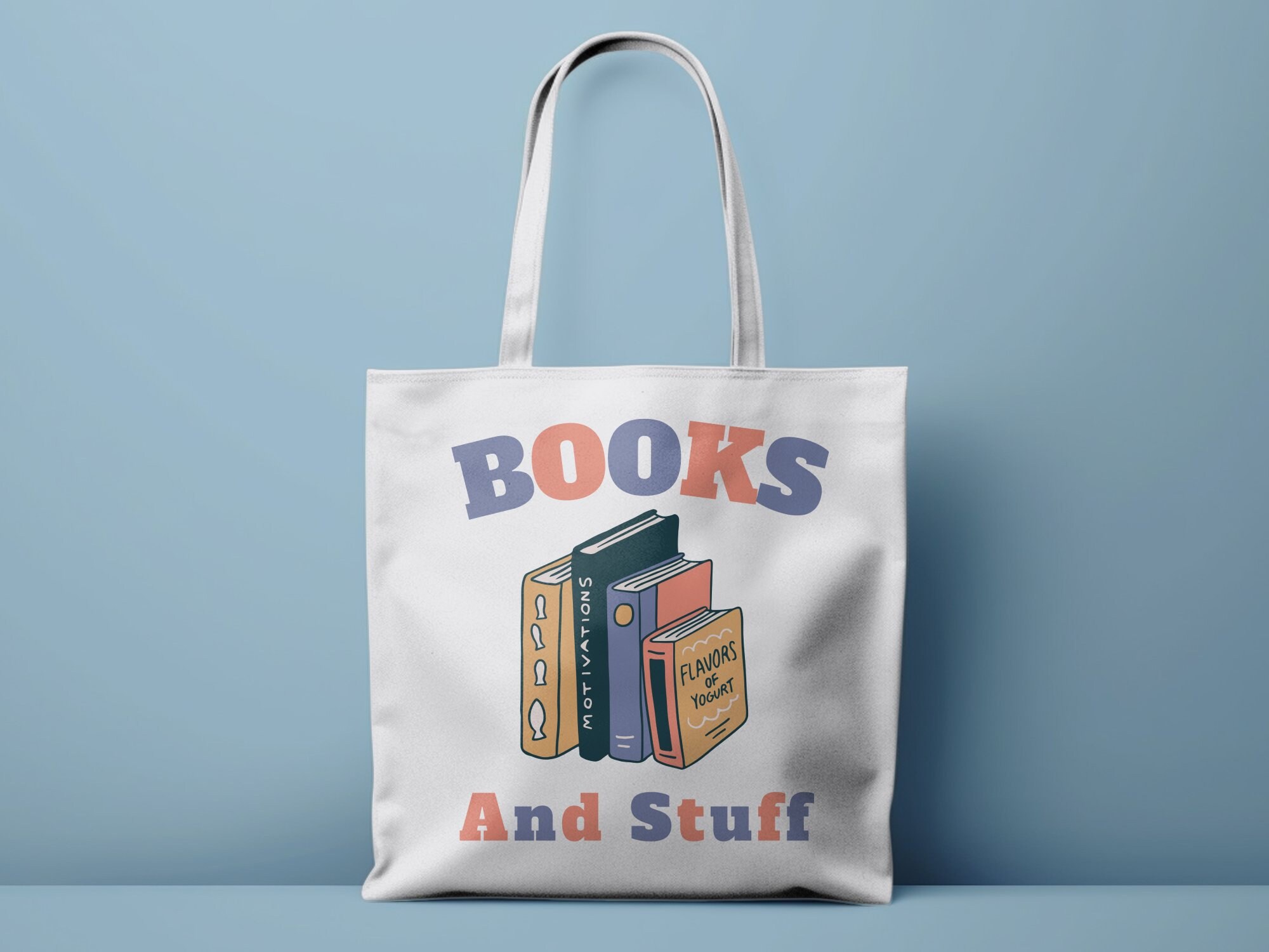 Colorful Book Lovers Tote Bag, Stylish Literary Canvas Bag, Study ...