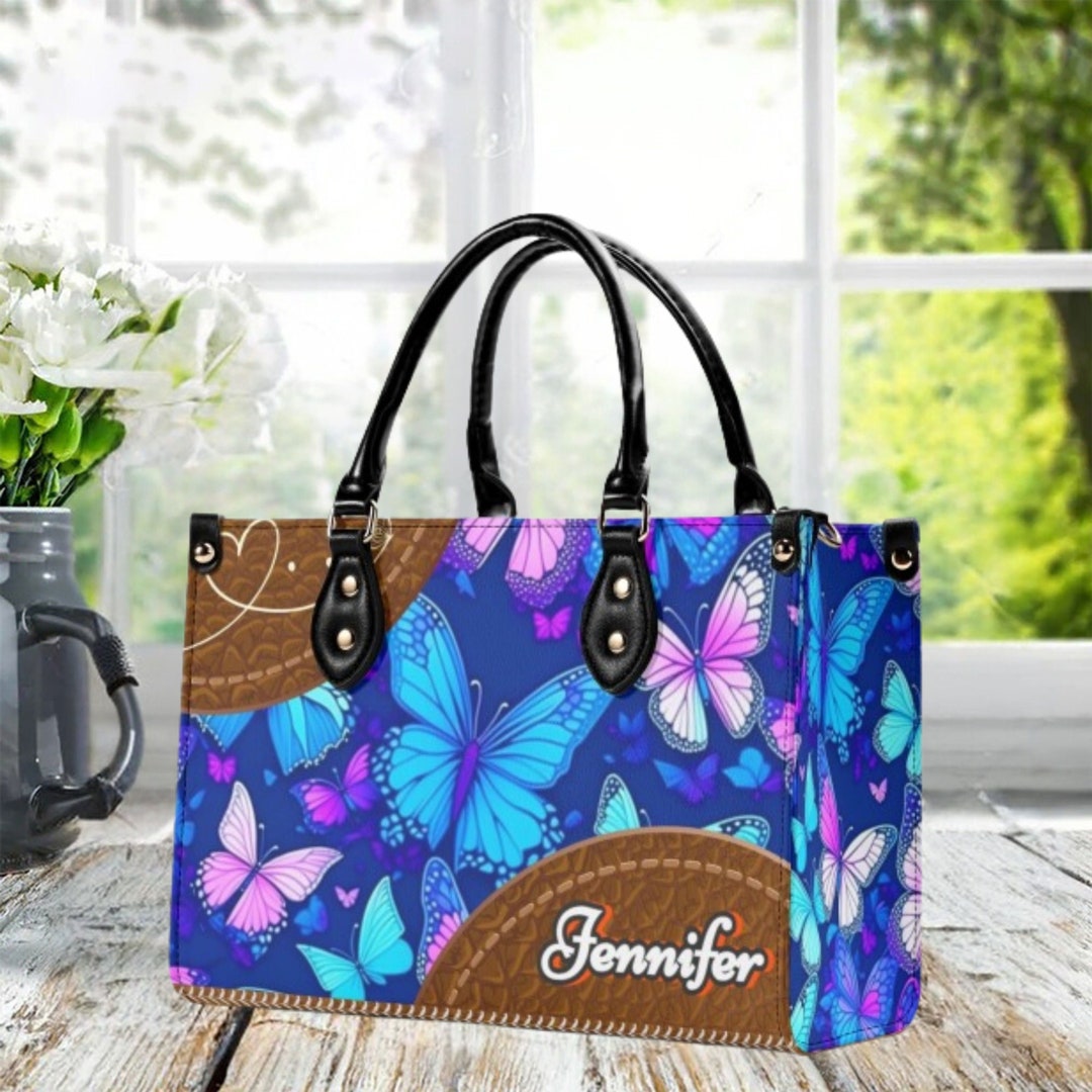 Personalized Handbag, Custom Butterfly Handbag, Butterfly Print Purse ...