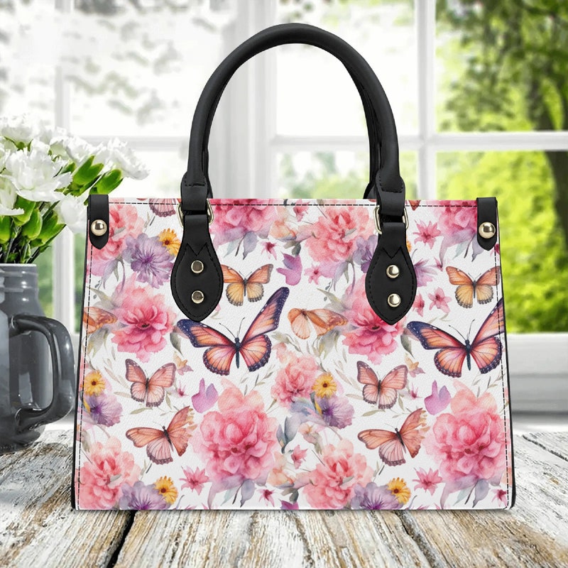 Floral Print Handbag - Etsy