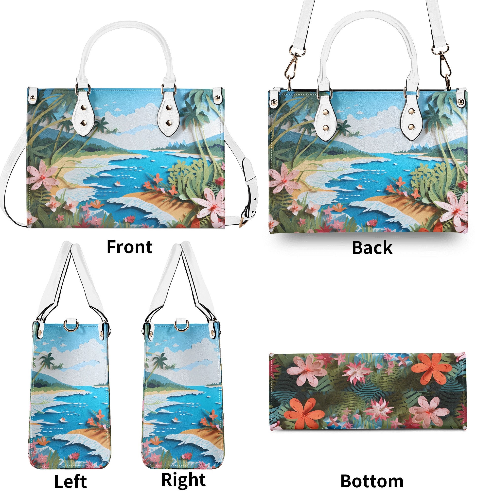 Tropical Beach Purse, Island-inspired Handbag, Vibrant Summer Fashion ...