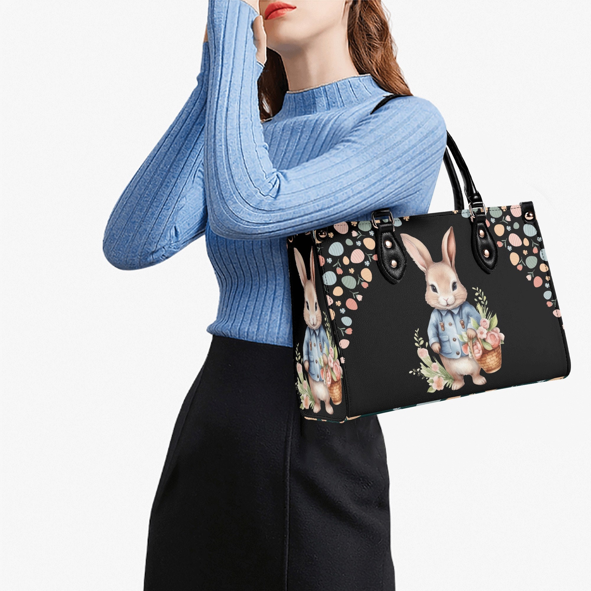 Easter Handbag, Bunny Design Purse, Spring Flower Handbag, Ladies ...