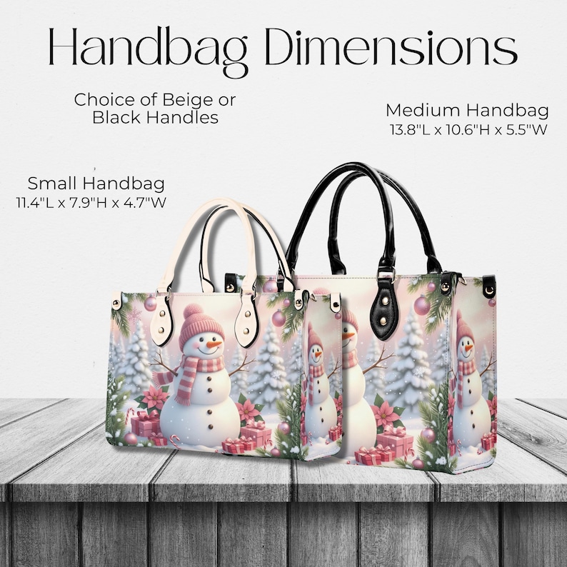 Snowman Design Ladies Handbag With Removable Strap, Christmas Faux ...