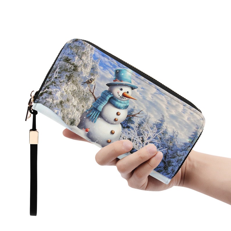 Winter Snowman Wrist Wallet: Ladies' PU Leather Purse - Etsy