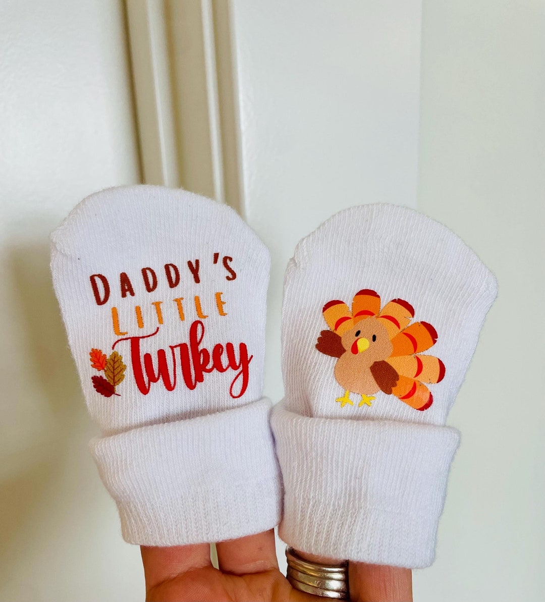 Daddy's Little Turkey Baby Socks, Thanksgiving Gift - Etsy