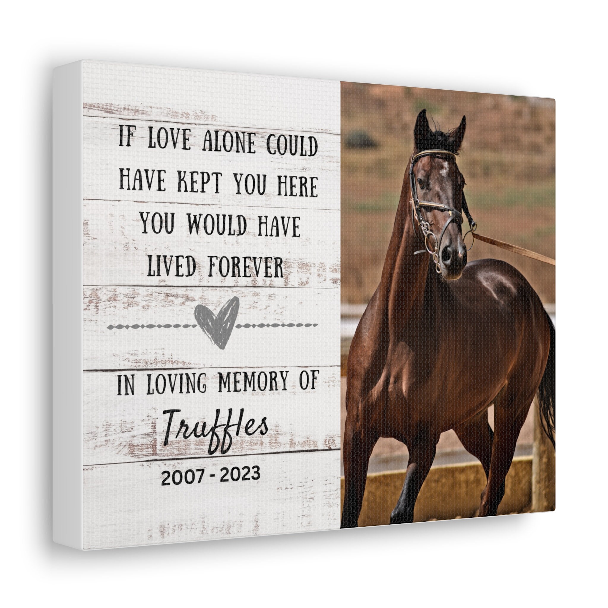 Horse Pet Memorial Gray Wood Canvas Pet Memorial, Pet Loss Gifts, Pet ...