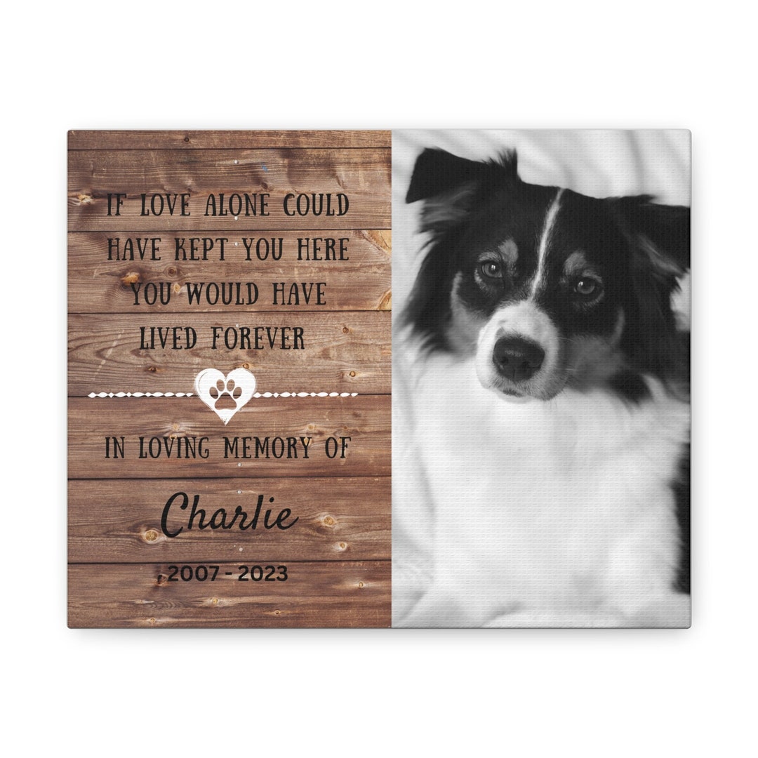 Dog Memorial Canvas, Pet Sympathy Gift, Pet Bereavement Gift, in Memory ...