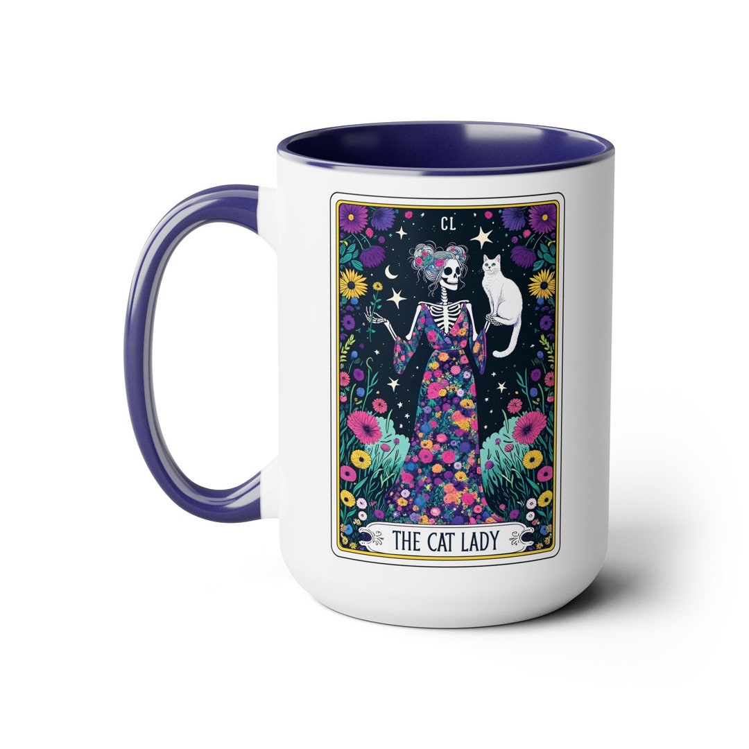 Cat Lady Tarot Card Coffee Mugs, Cat Lady Mom, Mother's Day Gift for ...