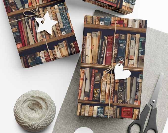 Books Wrapping Paper Gift Set - Etsy
