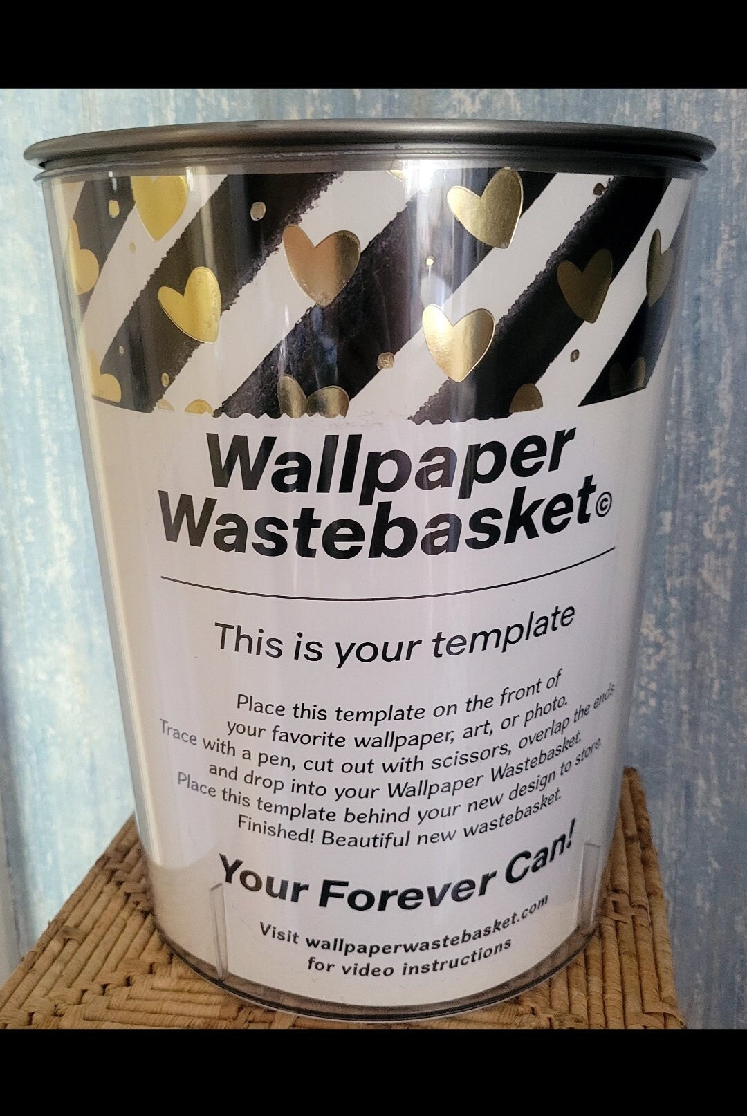 The Forever Can, Wallpaper Wastebasket, Decorative Trashcan, Custom DIY ...