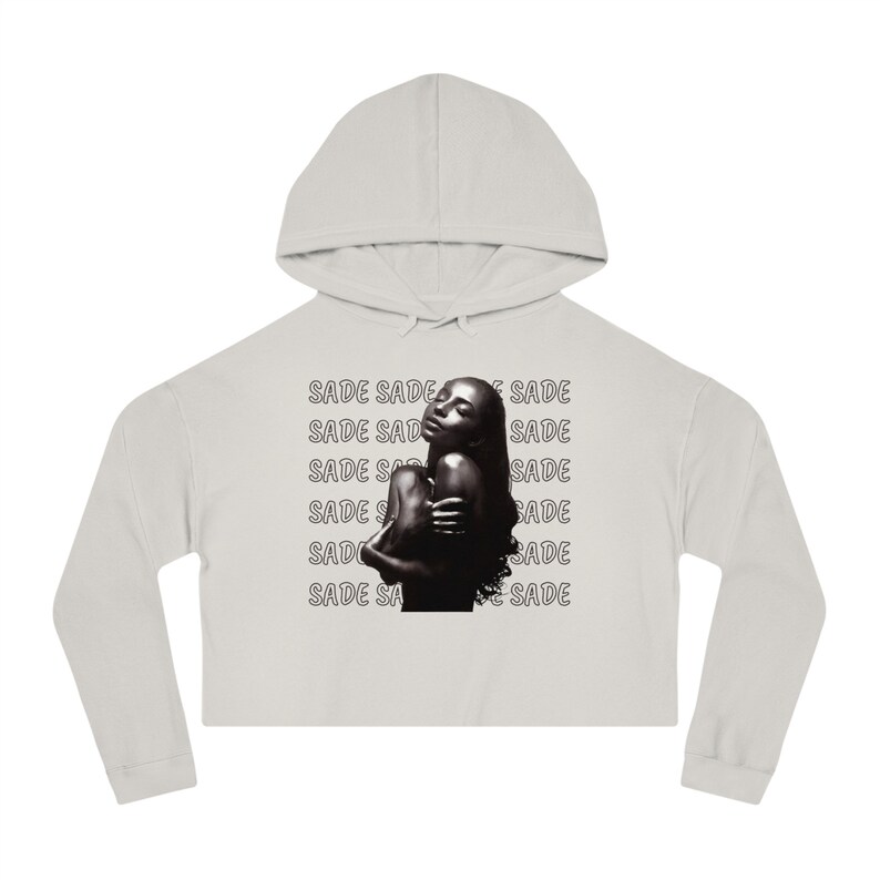 Sade Love Deluxe Album Cover Text Pattern Women's Cropped Hooded ...
