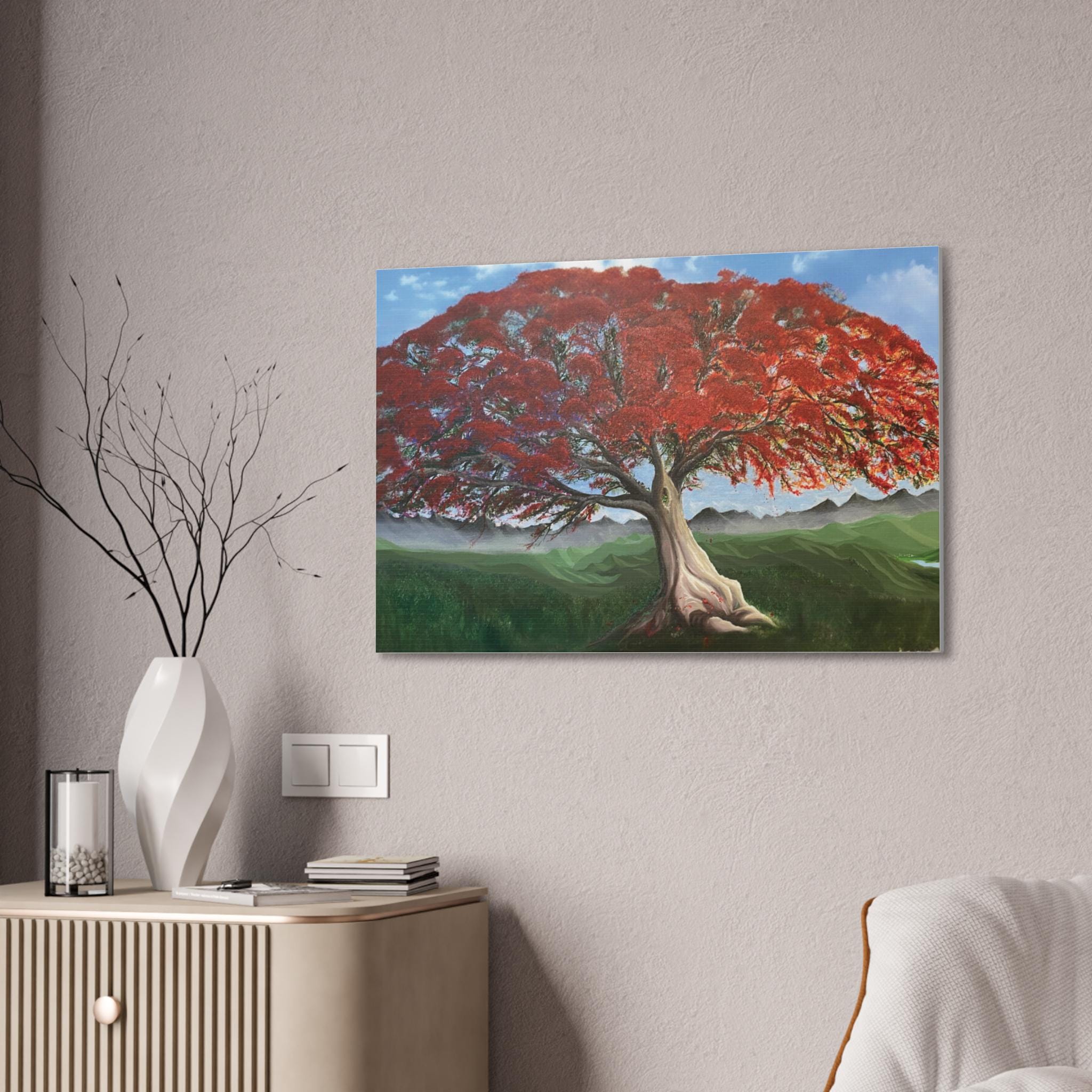 Puerto Rico's Flamboyant Tree Painting Acrylic Print on Canvas - Etsy