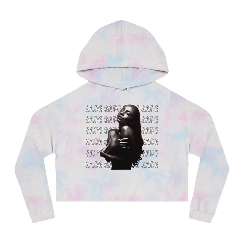 Sade Love Deluxe Album Cover Text Pattern Women's Cropped Hooded ...