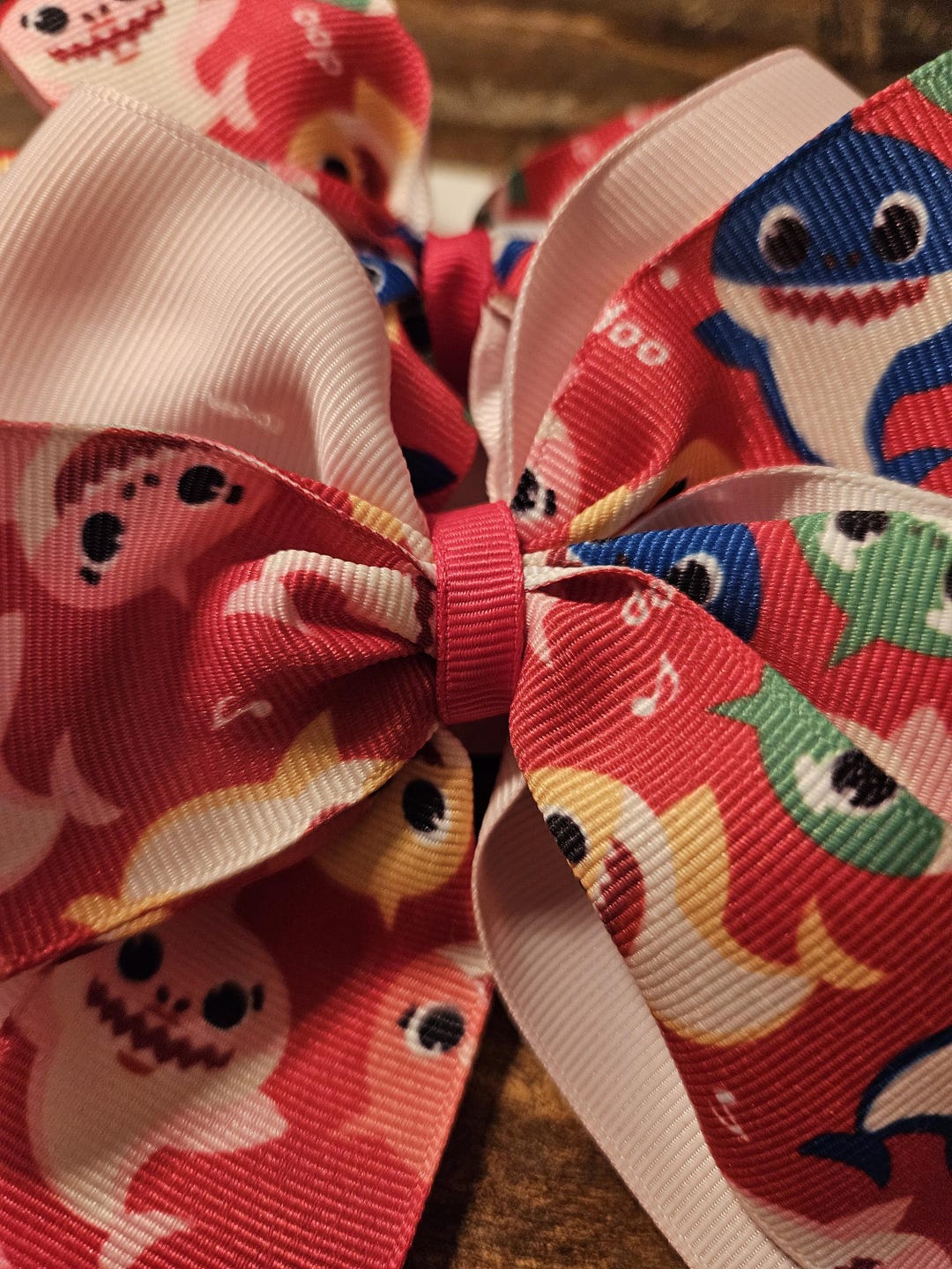 Baby Shark Bright Pink Bow Pair Equestrian Horse Show Hair Bows - Etsy