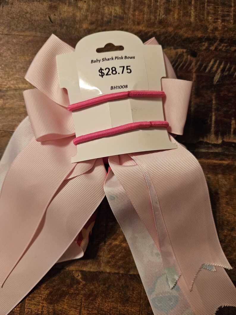 Baby Shark Bright Pink Bow Pair Equestrian Horse Show Hair Bows - Etsy