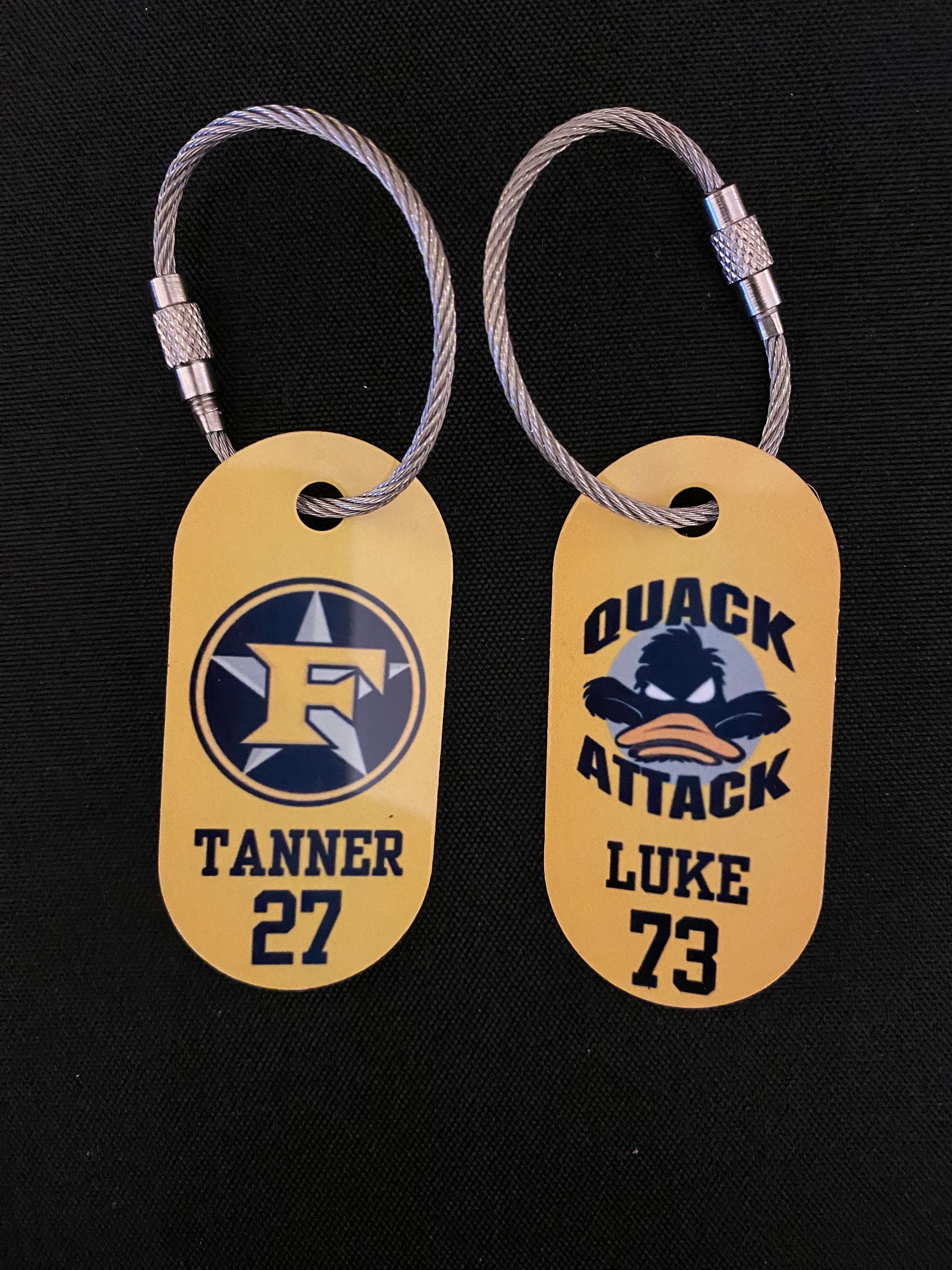 Personalized Player Metal Bag Tag. Team Bag Tag. Team Color. Team Logo ...