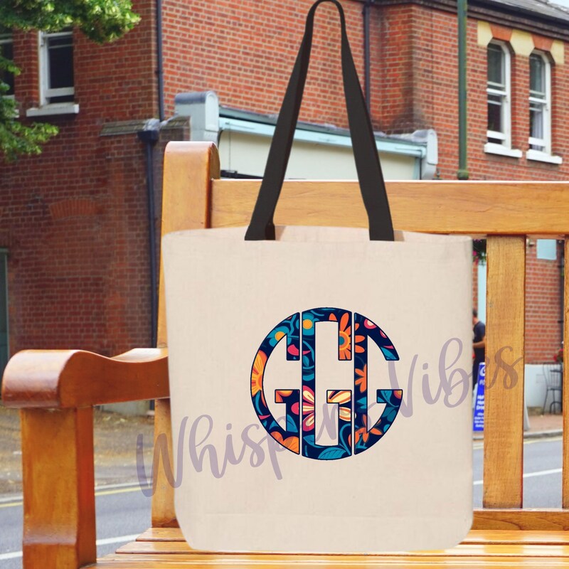 Initial Tote Bag - Etsy