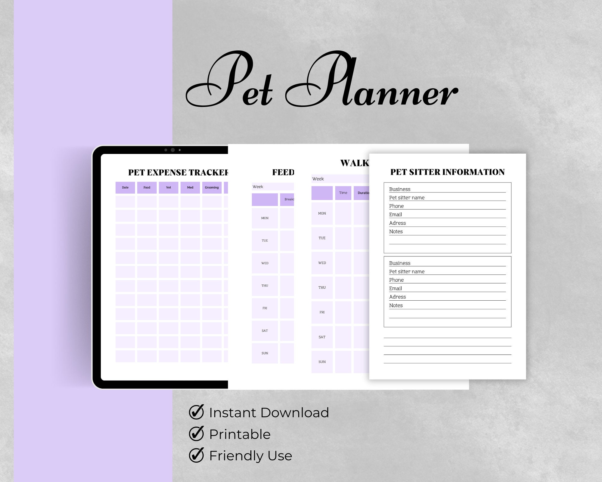 Printable Daily Pet Planner, Stay Organized and Achieve Your Pet ...