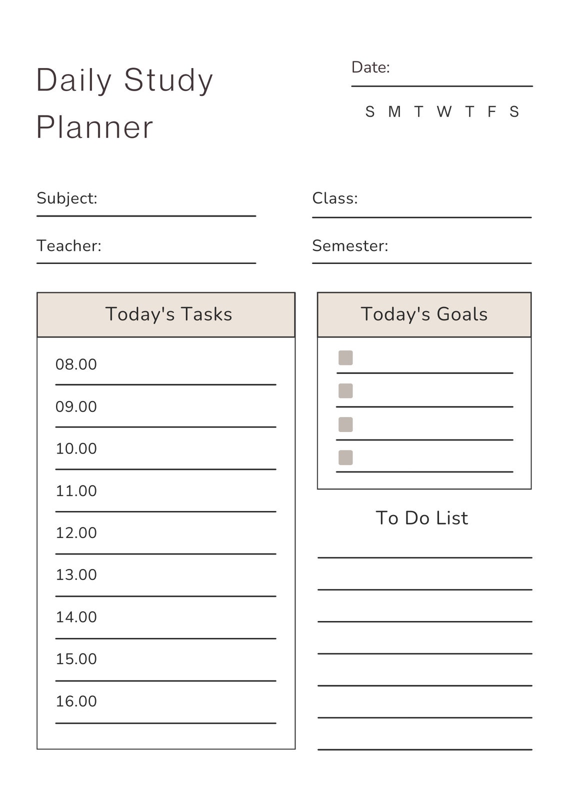 Printable Study Planner, Study Tracker, Assignment Organizer, Homework ...