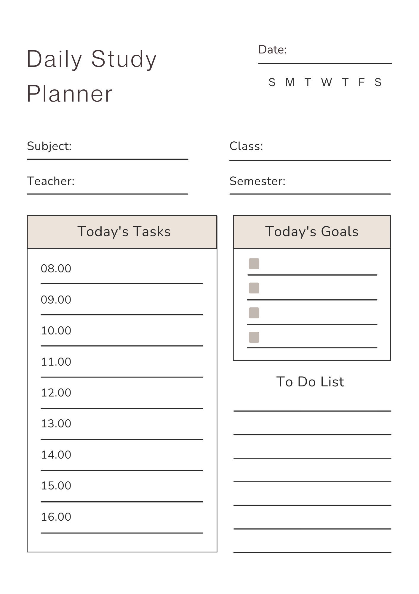 Printable Study Planner, Study Tracker, Assignment Organizer, Homework ...