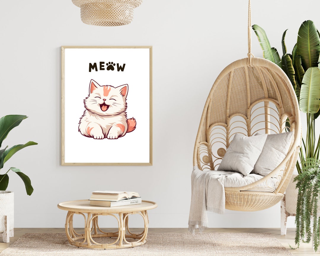 Kitten Wall Art Print, Cat Poster, Cute Kitten Decor, Nursery Wall Art ...