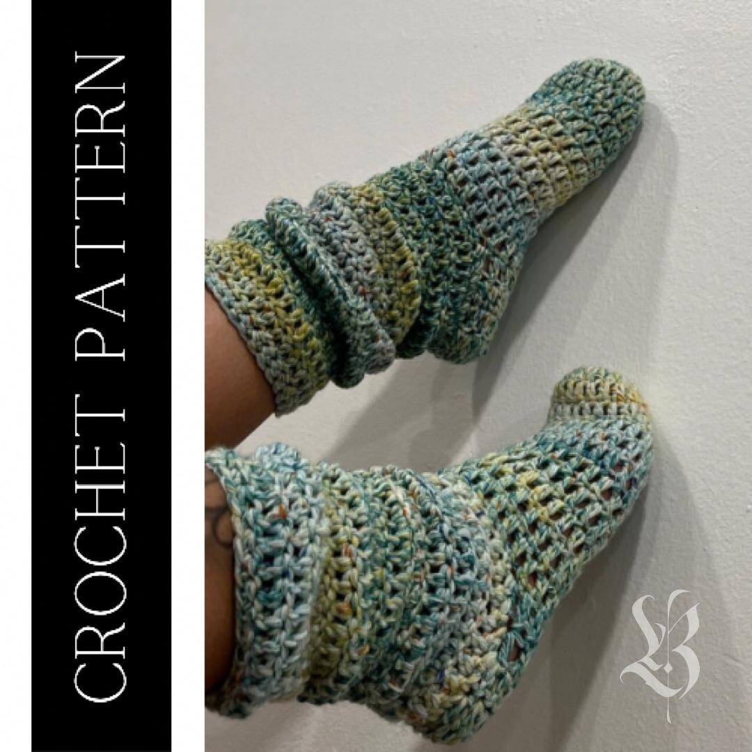 Crochet Pattern Cozy Slouch Socks - Etsy