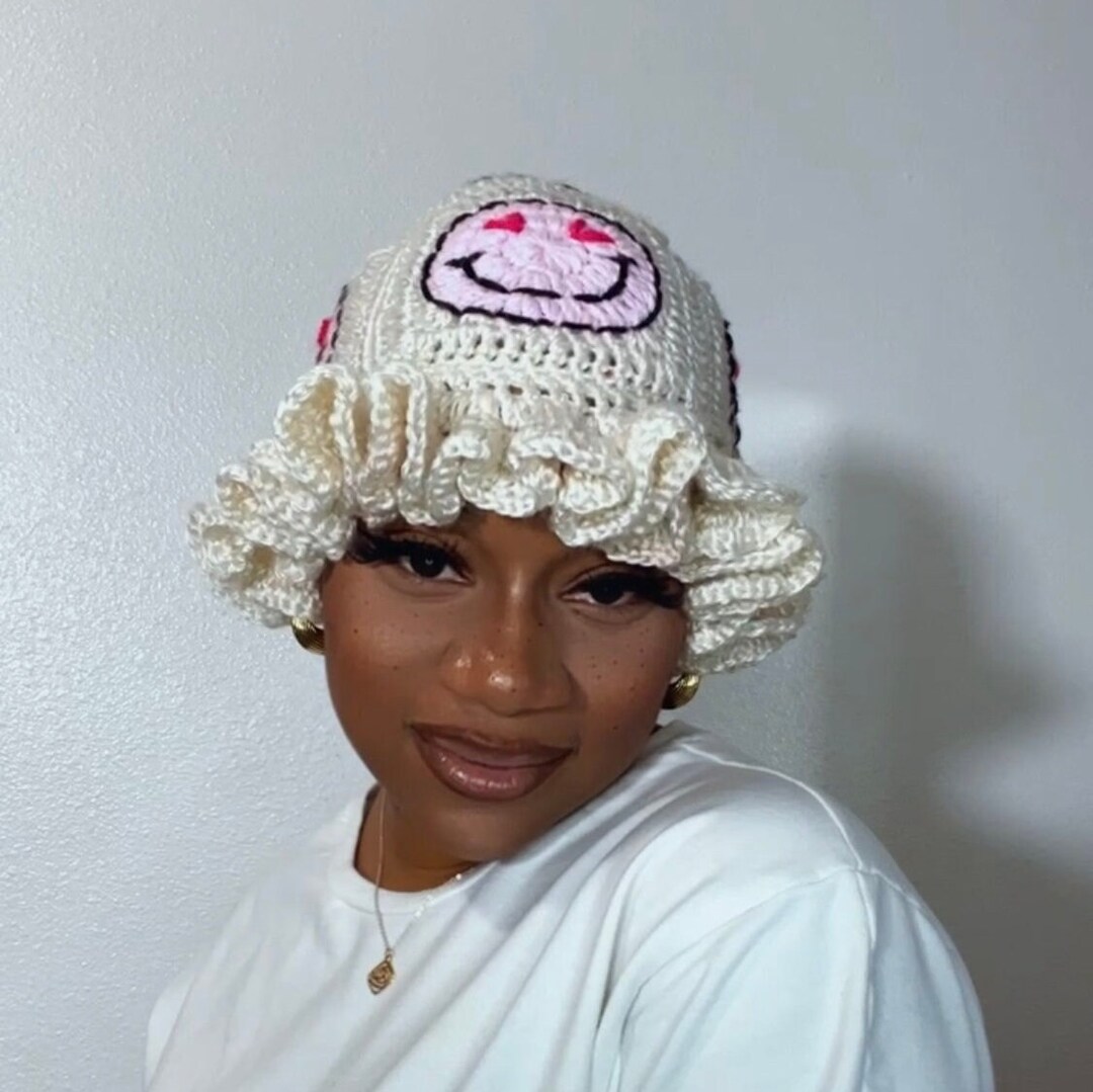 Heart Eyes Crochet Bucket Hat - Etsy