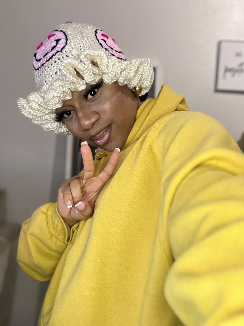 Heart Eyes Crochet Bucket Hat - Etsy